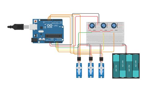 Circuit Design Robotarm L4 Tinkercad