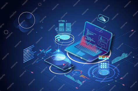 Premium Vector Web Development Technology Template