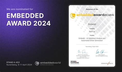 Embeddit On Linkedin Embeddedaward2024 Embeddedworld Embeddedsystems