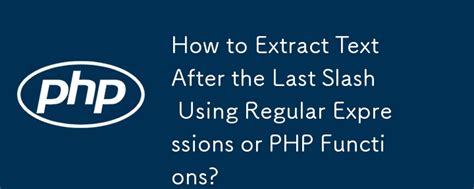How To Extract Text After The Last Slash Using Regular Expressions Or