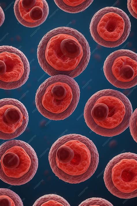 Los Glóbulos Rojos Eritrocitos Bajo Un Microscopio De Cerca