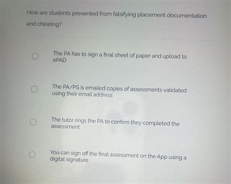 Solved How Are Students Prevented From Falsifying Placement Solved How Are Students Prevented From Falsifying Placement