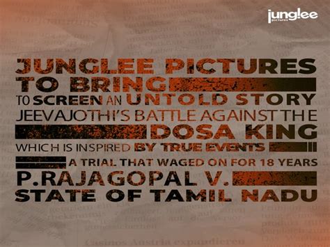 Movie On Jeevajothi Santhakumar Her Battle Against Dosa King P Rajagopal In Development