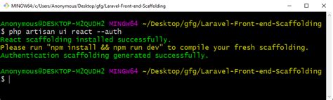 Laravel Front End Scaffolding Geeksforgeeks