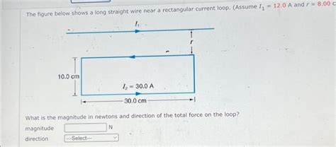 Solved The Figure Below Shows A Long Straight Wire Near A