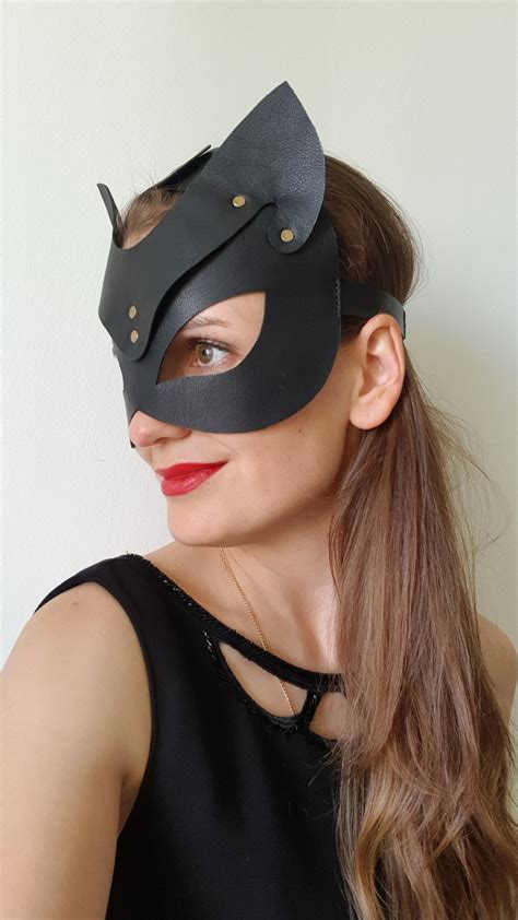 Leather Cat Mask Pdf Pattern With Instructions Diy Halloween Etsy