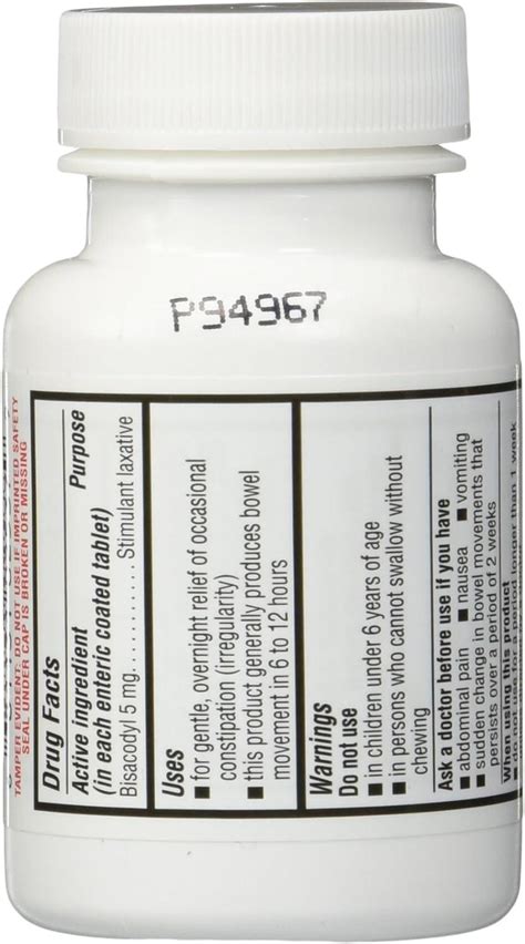 Equate Womens Laxative Tablets Bisacodyl 5mg 120ct Two 60ct Bottles Compare To Correctol