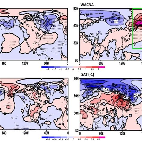 Top Panels Regressions Of Sat Anomalies Onto The Wace Left And