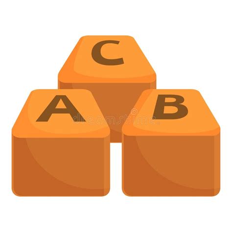 three orange keyboard keys forming ascending steps with letters a b c stock vector