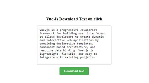 Vue Js Download Text On Click Danatec