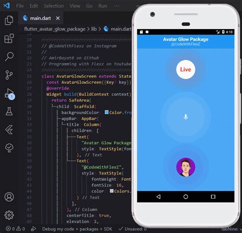 An Example About Avatar Glow Package For Flutter