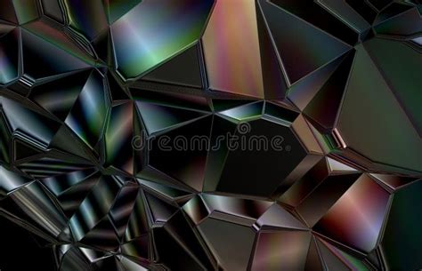 Abstact Futuristic Metal Glass Crystal Wallpaper 3d Render Graphic Stock Illustration