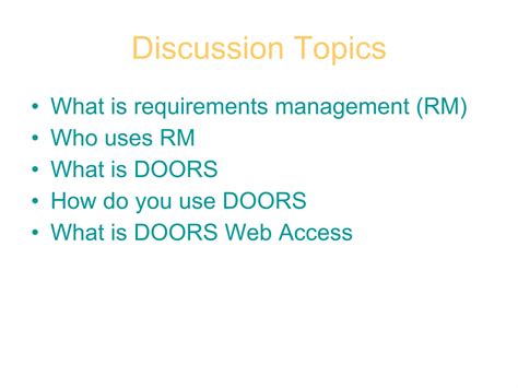 Dynamic Object Oriented Requirements System Doors Ppt Databases Computer Software And