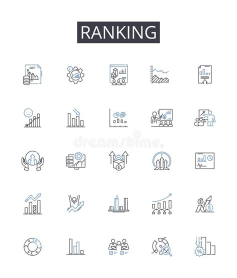 Ranking Line Icons Collection Evaluation Grading Scoring Rating Classifying Ordering