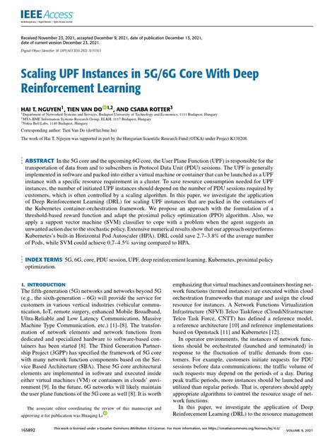 Scaling Upf Instances In 5g 6g Core With Deep Reinforcement Learning 1 Pdf Cloud Computing