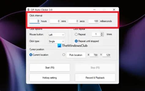 Automate Mouse Clicks Using OP Auto Clicker For Windows 11 10