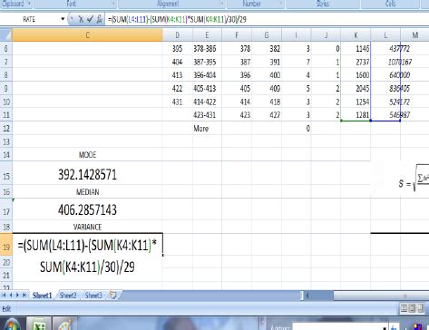 The Defined Formula In Excel To Calculate The Variance For Grouped Data Download Scientific