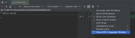 How To Get Old Behavior When Using Git Show Diff IDEs Support