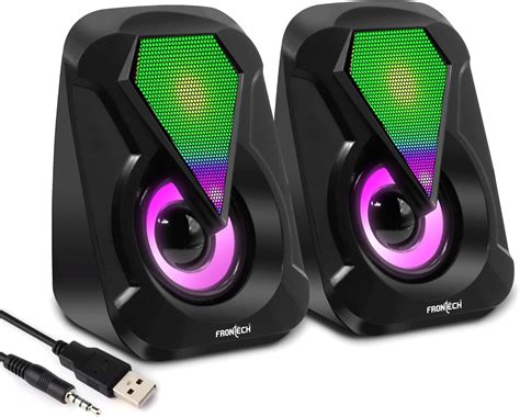 Buy Frontech 2 0 Usb Powered Multimedia Speakers With Rgb Lights 2 X 3w Drivers 5