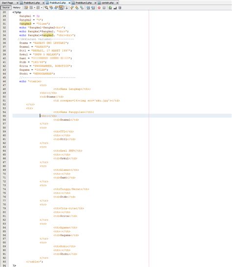 Monochrome 世界 Belajar PHP Belajar dengan Variabel serta Membuat Biodata Diri Disertai Foto