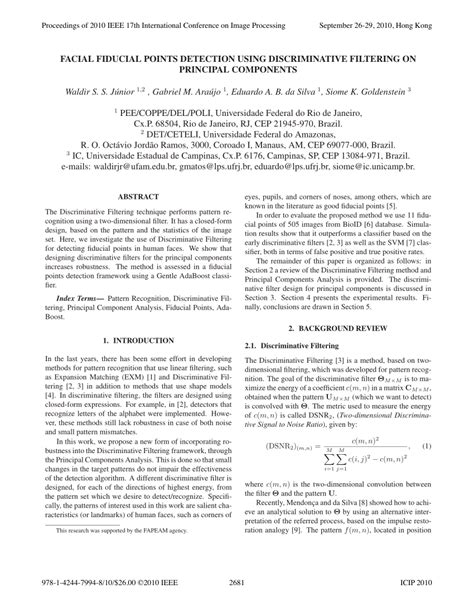 Pdf Facial Fiducial Points Detection Using Discriminative Filtering On Principal Components
