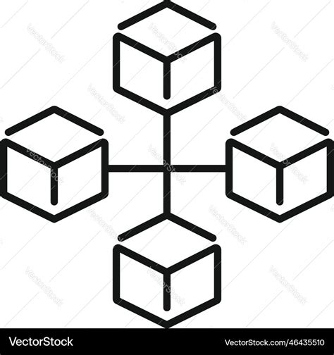 Cube Matrix Icon Outline Finance Data Royalty Free Vector