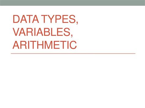 Ppt Data Types Variables Arithmetic Powerpoint Presentation Free