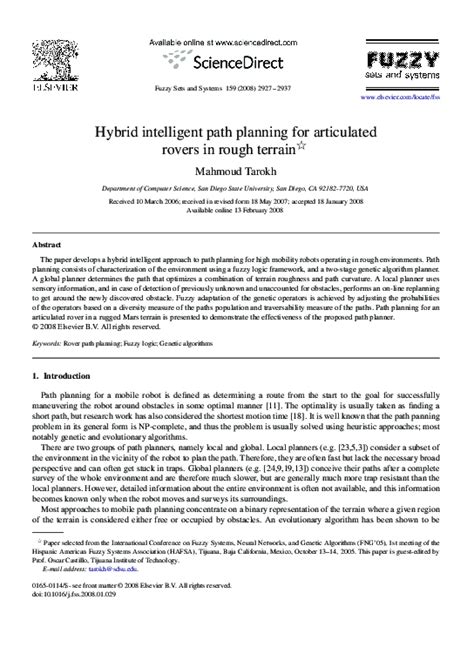 Pdf Hybrid Intelligent Path Planning For Articulated Rovers In Rough Terrain