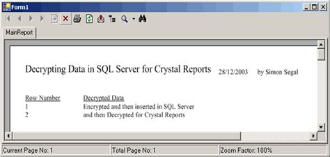 Decrypting Data In Crystal Reports Codeproject