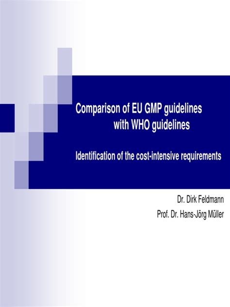 Giz2012 En Comparison Of Eu Gmp Guidelines With Who Guidelines Pdf Pdf Hvac Verification