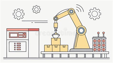 Robotic Arm Assembling Product Illustrating Technology And Automation Vector Design Generative