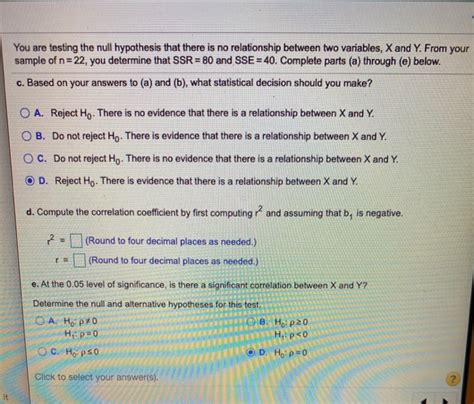 solved you are testing the null hypothesis that there is no