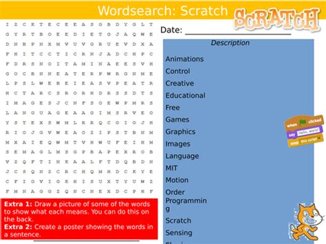 Scratch Programming Wordsearch Ict Computing Starter Activity Keywords Ks3 Gcse Cover Teaching