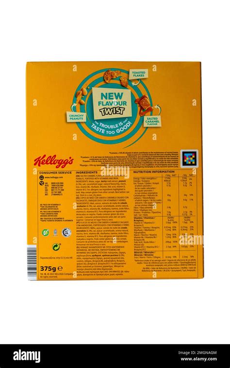 Information On Back Of Box Of Kellogg Crunchy Nut Salted Caramel