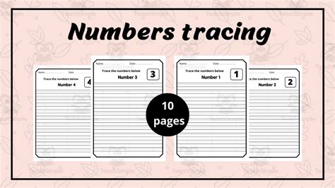 Trace Numbers Number Tracing 1 10 Worksheet By Teach Simple