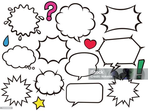 배경 일러스트 세트없이 미국 만화 스타일의 음성 거품 01 말풍선에 대한 스톡 벡터 아트 및 기타 이미지 말풍선 대화 풍선