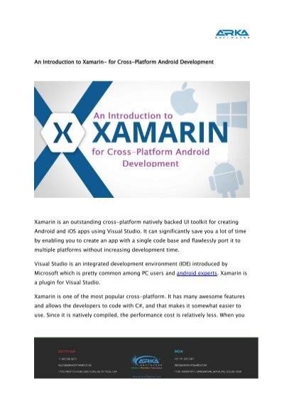 An Introduction To Xamarin For Cross Platform Android Development