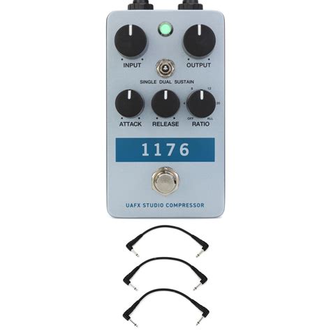Universal Audio Uafx 1176 Studio Compressor Pedal And 3 Patch Cables