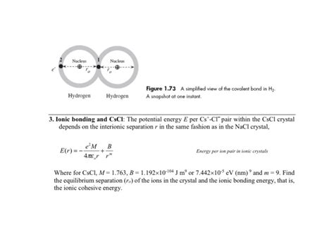 Solved Ionic Bonding And Cscl The Potential Energy E Per