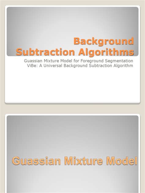 Background Subtraction Algorithms Pdf Algorithms Probability Theory