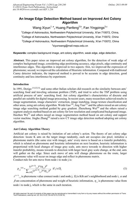 Pdf An Image Edge Detection Method Based On Improved Ant Colony Algorithm