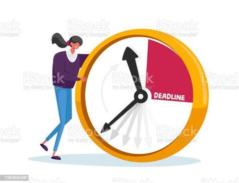 마감일 비즈니스 작업 프로세스 조직 개념 거대한 알람 시계에서 사업가 캐릭터 시간 관리 시간에 대한 스톡 벡터 아트 및 기타