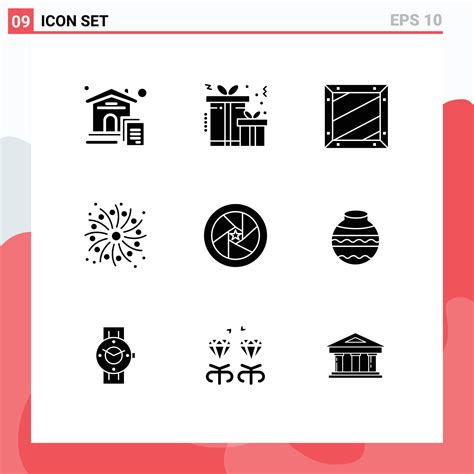 9 Universal Solid Glyph Signs Symbols Of Movie Star Celebrity Coding Work Fire Editable Vector