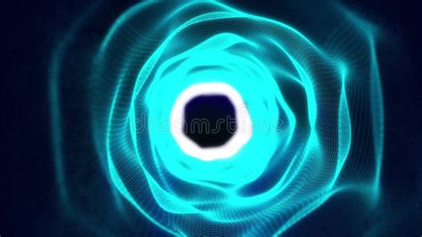 Dynamic Wave Of Glowing Particles Abstract Digital Background Data Flow Information Concept