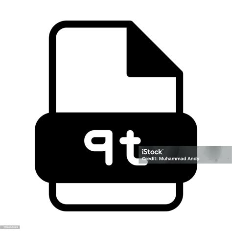 Qt File Format Video Icons Web Files Label Icon Vector Illustration Stock Illustration