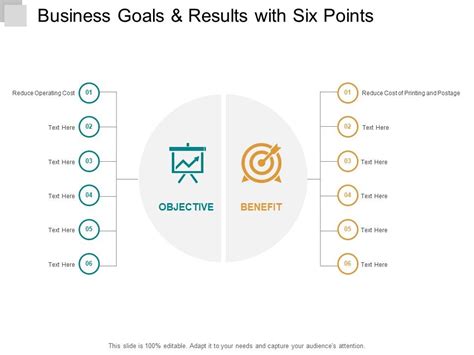 Business Goals And Results With Six Points Ppt PowerPoint Presentation Infographic Template Shapes
