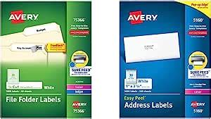 Amazon Avery TrueBlock File Folder Labels 75366 And Avery Easy
