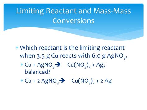 PPT Limiting Reactant PowerPoint Presentation Free Download ID