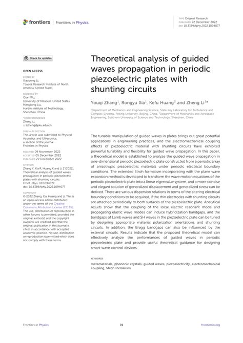 Pdf Theoretical Analysis Of Guided Waves Propagation In Periodic