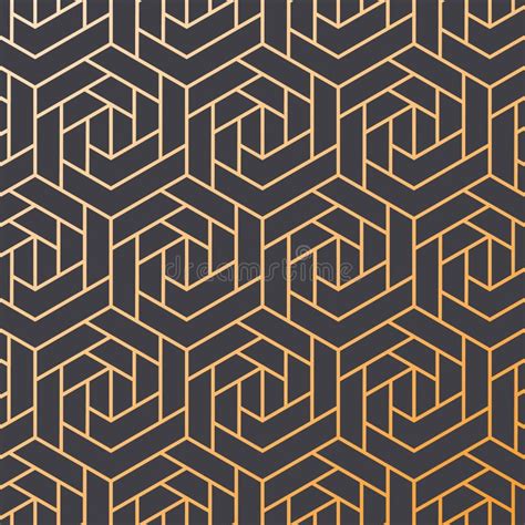 Vector Linear Pattern Repeating Geometric Triangular Grid On Hexagon